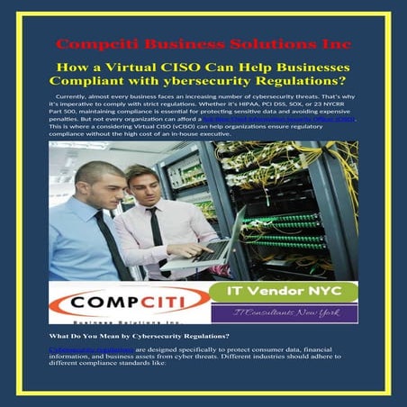 How a Virtual CISO Can Help Businesses Compliant with cybersecurity ...