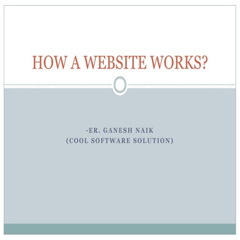 How a website works - Er Ganesh Naik / Cool Software Solution | PPT