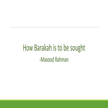 How Barakah is to be sought.pptx