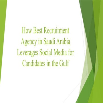 How Best Recruitment Agency in Saudi Arabia Leverages Social Media for ...