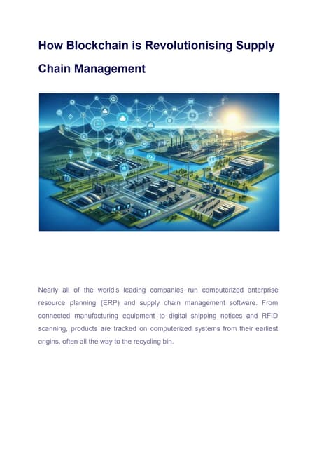 Blockchain in Supply Chain Management By Prashant | PPTX | Logistics and Transportation Industry ...