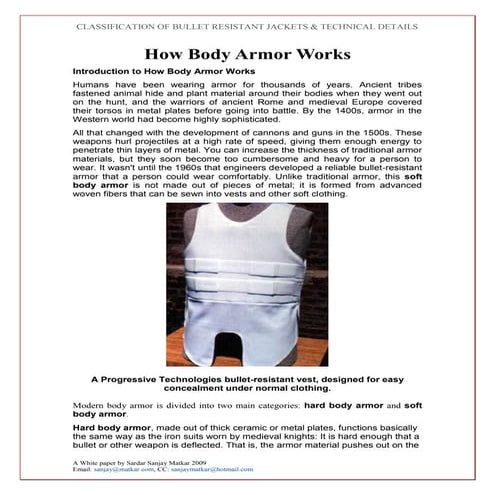 How Body Armor Works | PDF