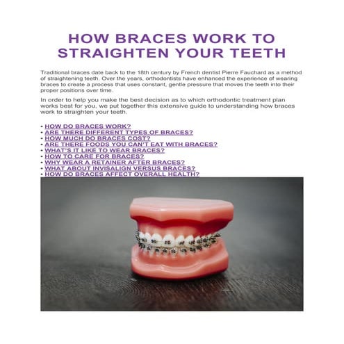 How braces work to straighten your teeth | PDF