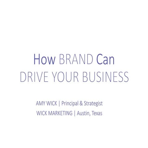 How Brand Can Drive Your Business | PPT