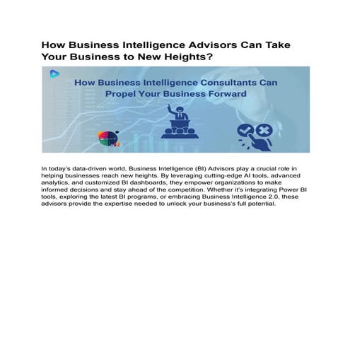 Maximizing Business Growth with Expert Business Intelligence Consulting | PDF