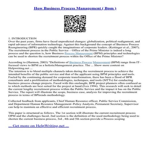 How Business Process Management ( Bpm ) | PDF