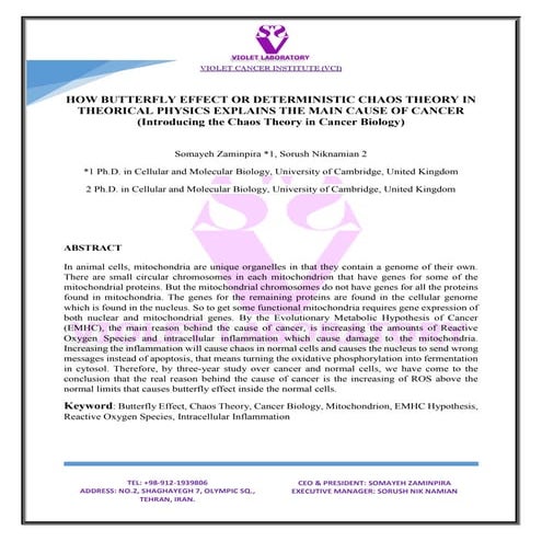 How butterfly effect or deterministic chaos theory in theorical physics explains the main cause ...