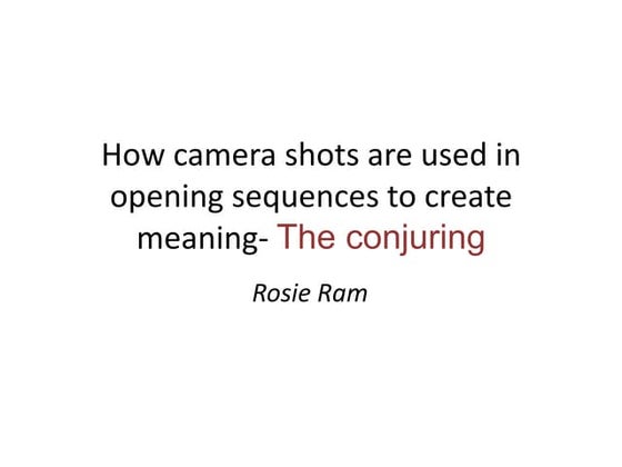 Camera shots and angles for a horror and thriller film | PPT