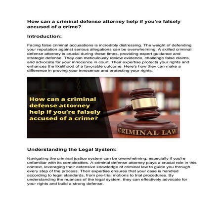 How can a criminal defense attorney help if you’re falsely accused of a ...