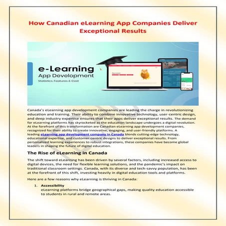 How Canadian eLearning App Companies Deliver Exceptional Results | PDF