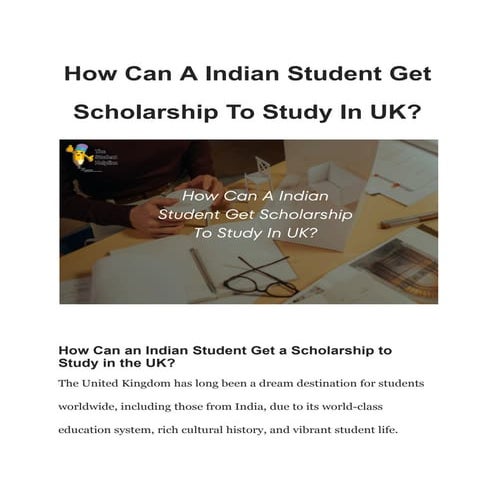 How Can A Indian Student Get Scholarship To Study In UK.pdf