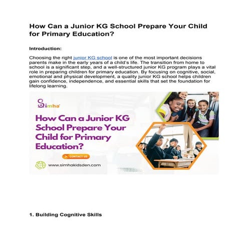 How Can a Junior KG School Prepare Your Child for Primary Education.docx