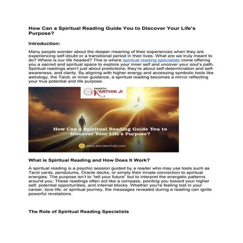How Can a Spiritual Reading Guide You to Discover Your Life’s Purpose ...