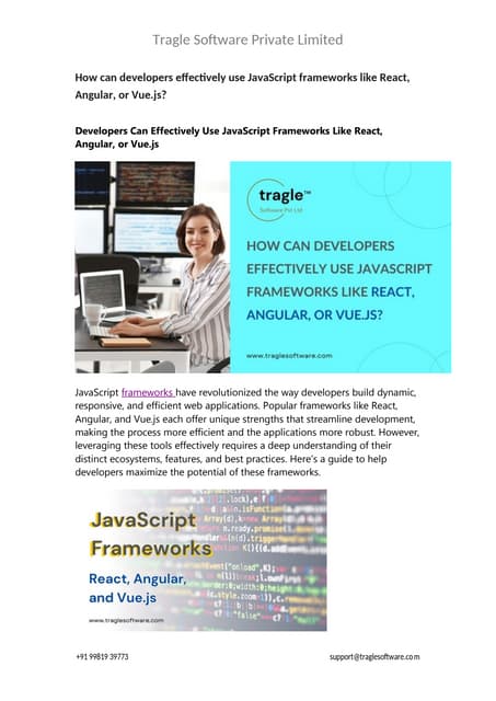 Effective Use Of React Angular And Vuejs