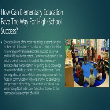 Elementary education paving way for success in high school | PPT