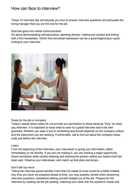 Work immersion interveiw tips | PPT