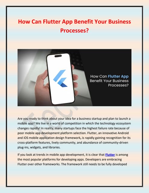 8 Optimization Tips To Improve Your Flutter App Performance Ppt