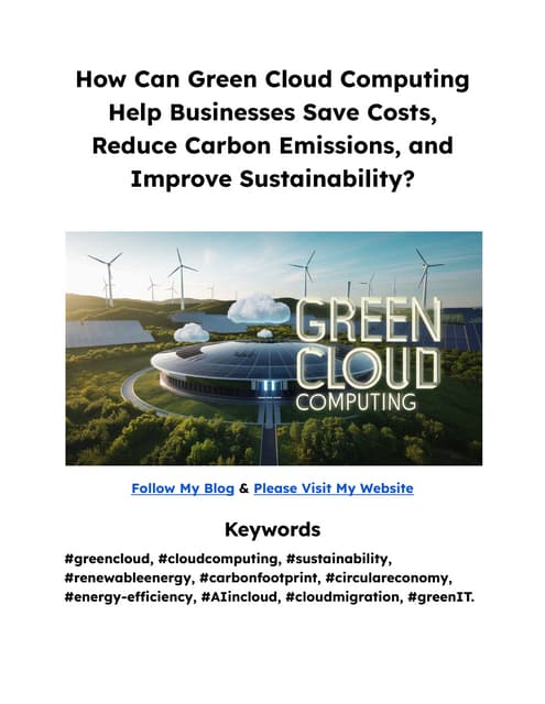 Business Sustainability with Google Cloud Services Reducing Your Carbon ...