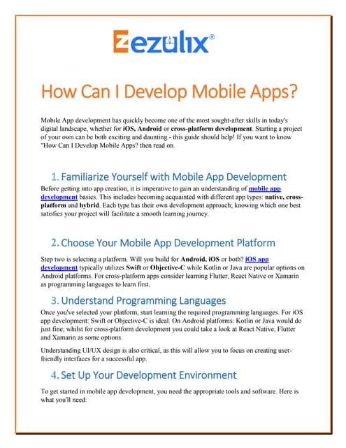Complete Guide to Mobile App Development | PDF