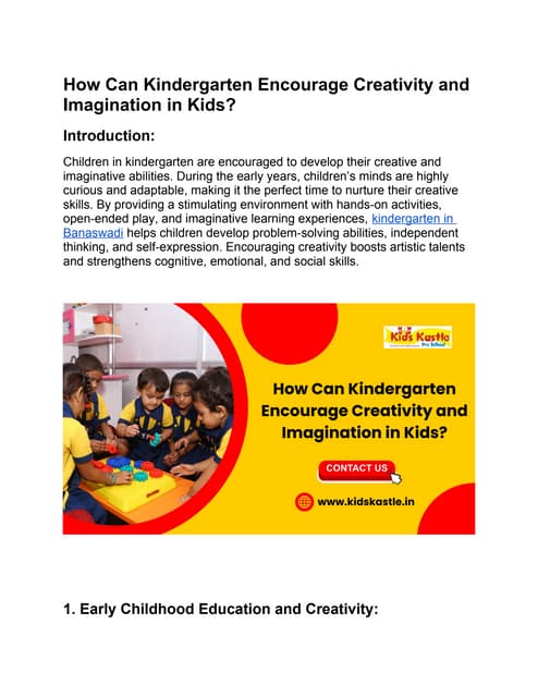How Do Kindergarten Encourage Creativity in Children.docx