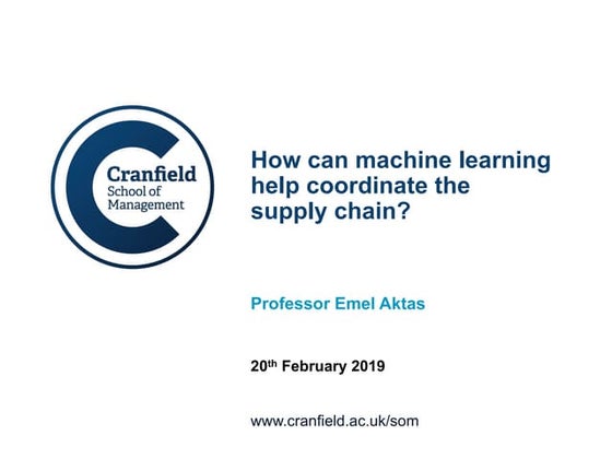 Role of artificial intelligence, machine learning in supply chain ...