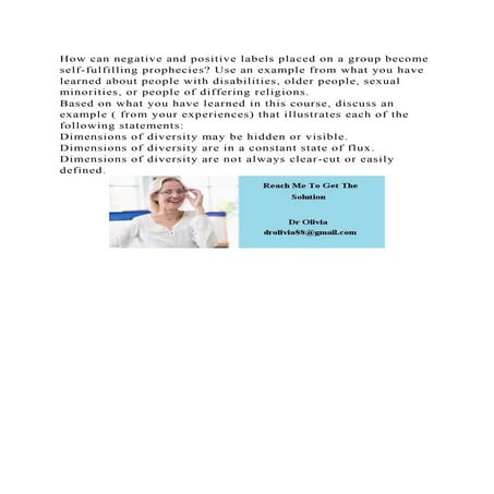 How can negative and positive labels placed on a group become self-f.docx