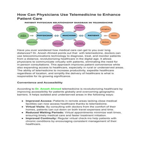 Optimizing Patient Care with Telemedicine Insights for Physicians | PDF