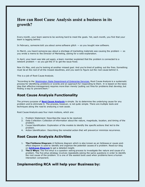 Root cause analysis training | PPT