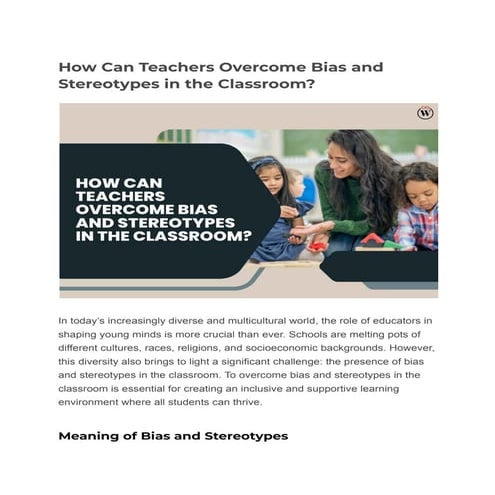 How Can Teachers Overcome Bias and Stereotypes in the Classroom? | CIO ...