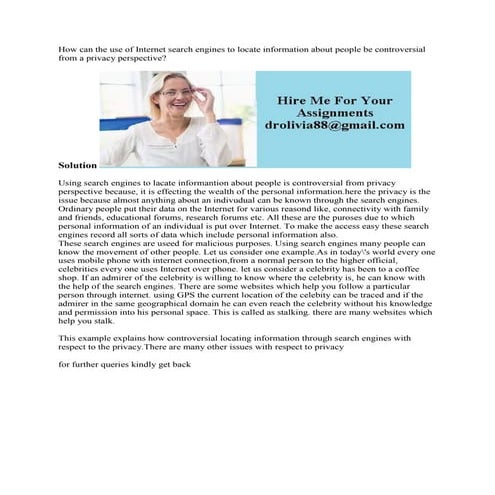 How can the use of Internet search engines to locate information about.docx