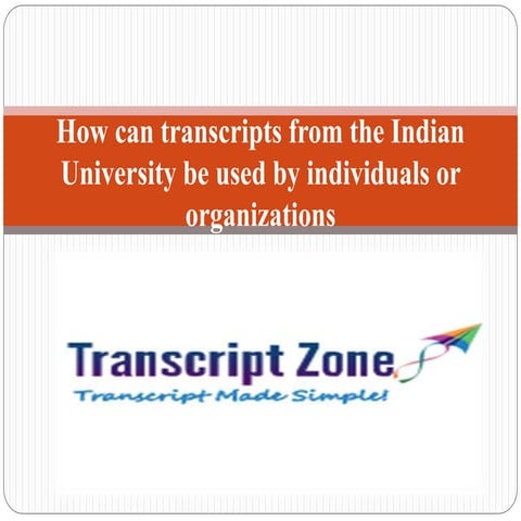 How can transcripts from the Indian University.pptx