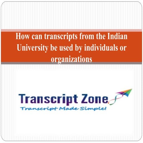 How can transcripts from the Indian University.pdf