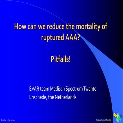How can we reduce the mortality of ruptured aaa | PPT