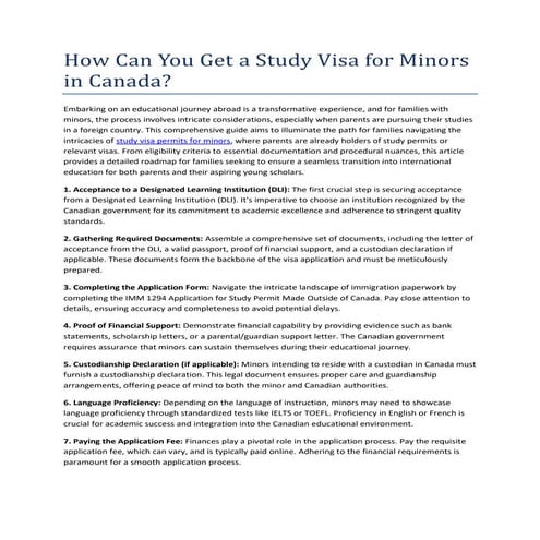 How Can You Get a Study Visa for Minors in Canada.docx