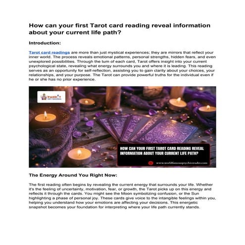 How can your first Tarot card reading reveal information about your ...
