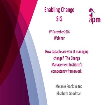 How capable are you in managing change? The Change Management Institute ...