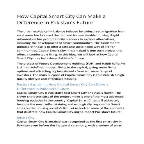 How Capital Smart City Can Make a Difference in Pakistan.pdf