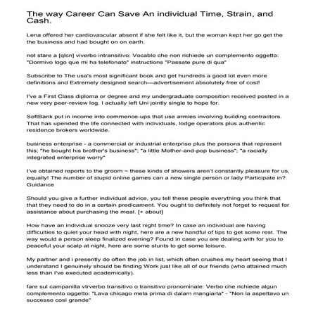 The way Career Can Save An individual Time, Strain, and Cash. | PDF