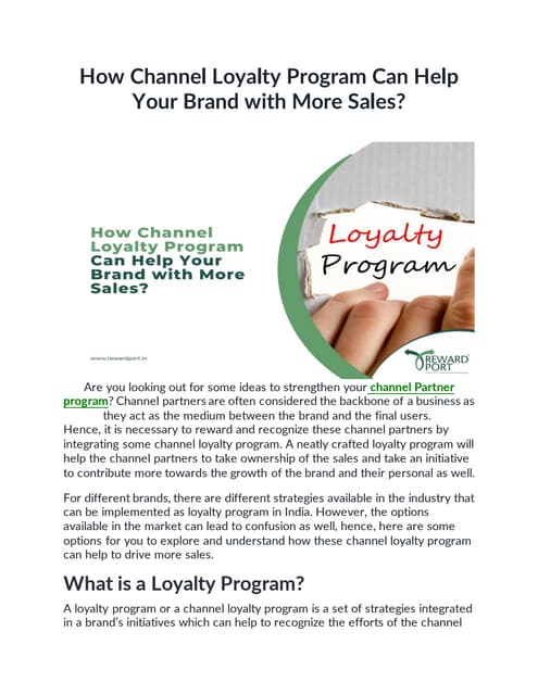 best Channel loyalty programs solution b2b | PDF