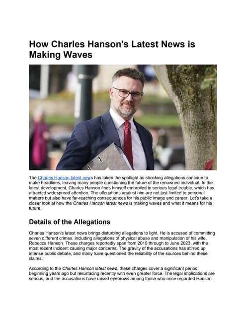 Charles Hanson in the Spotlight: Recent News & Developments | DOCX
