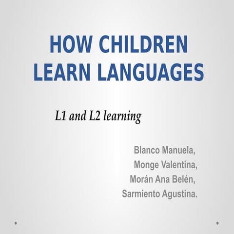 How Children Learn Languages | PDF