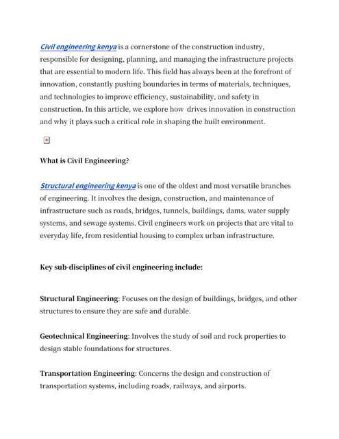 Future of Civil Engineering: Trends and Challenges | PDF