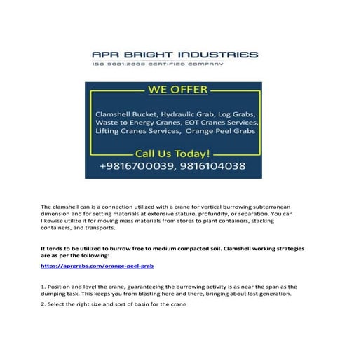 How clamshell bucket works | PDF