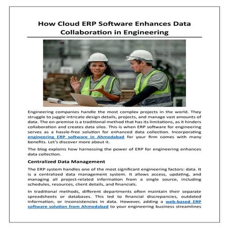 How Cloud ERP Software Enhances Data Collaboration in Engineering | PDF