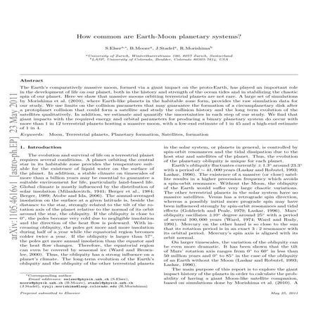 How common are earth moon planetary systems | PDF