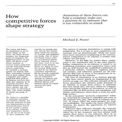 How competitive force shape strategy | PDF | Law