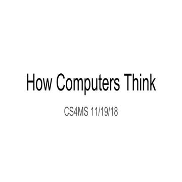 HOW COMPUTERS THINK FOR COMPUTING TECHNOLOGY | PPT
