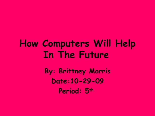 Next Generation Computer | PPT | Computing | Technology & Computing