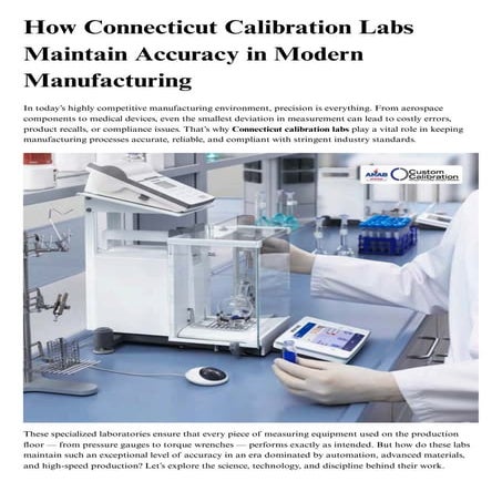 How Connecticut Calibration Labs Maintain Accuracy in Modern ...