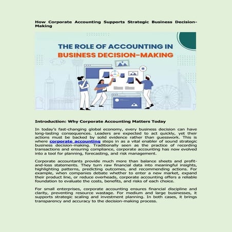 How Corporate Accounting Supports Strategic Business Decision-Making | PDF